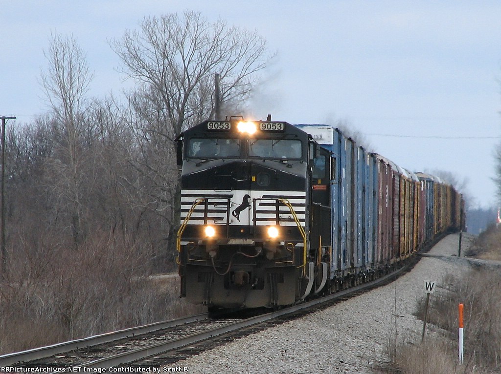 NS 9053 197 on the Wabash northeast of Butler 11:30 am